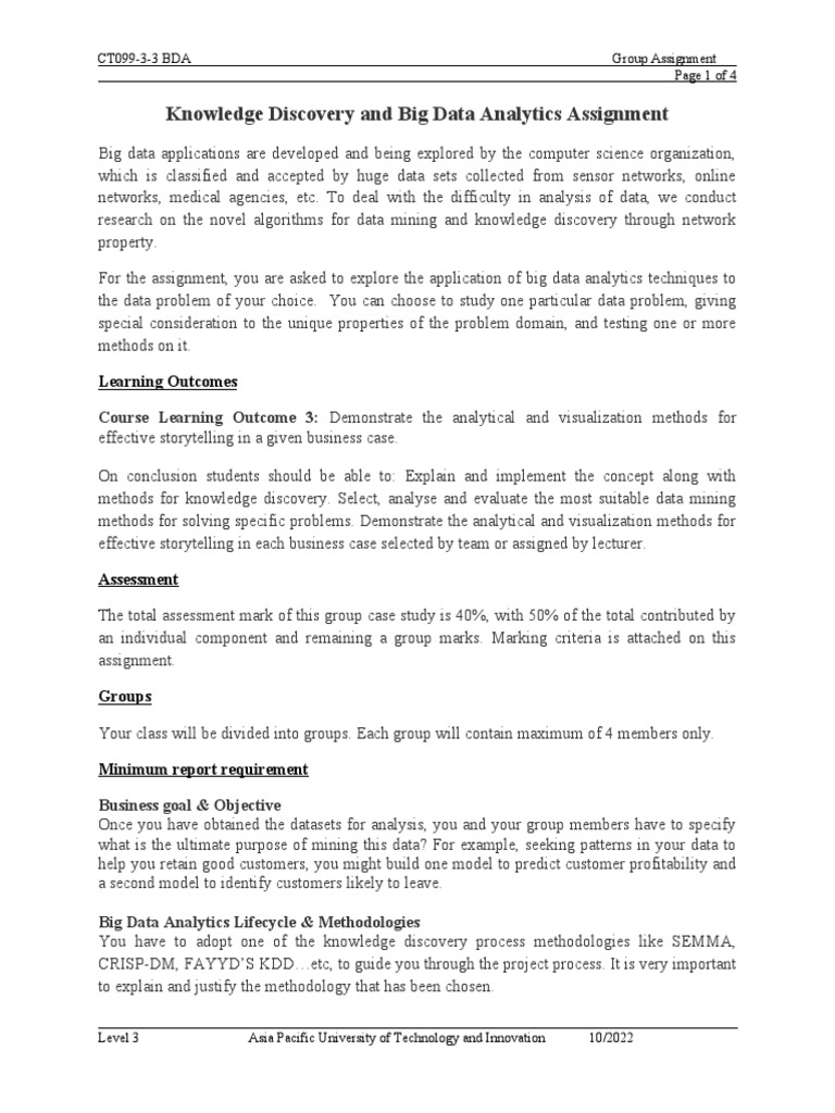 Group Assignment | PDF | Data Analysis | Statistical Classification Group Assignment | PDF | Data Analysis | Statistical Classification