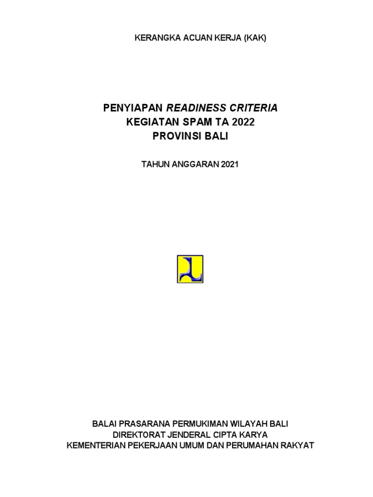 KAK Konsultan Penyiapan RC Kegiatan SPAM TA 2022 Provinsi BALIedit ...