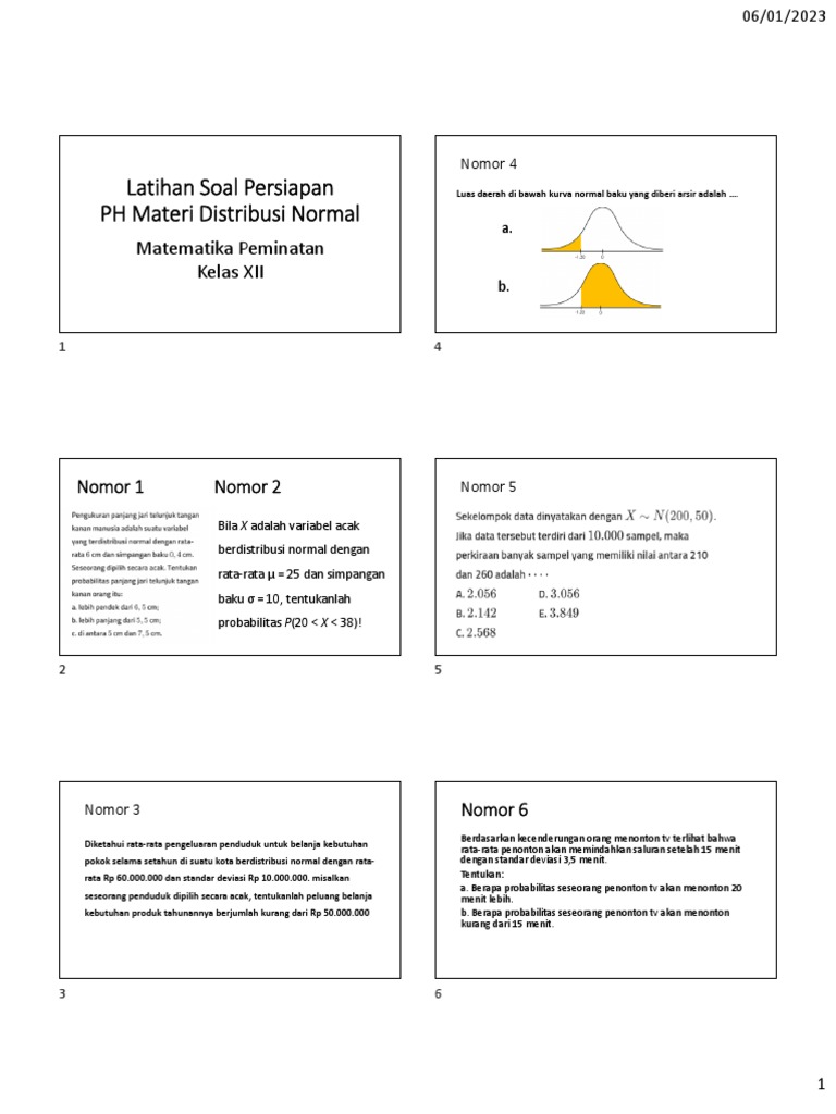 Latihan Soal Persiapan PH Distribusi Normal | PDF