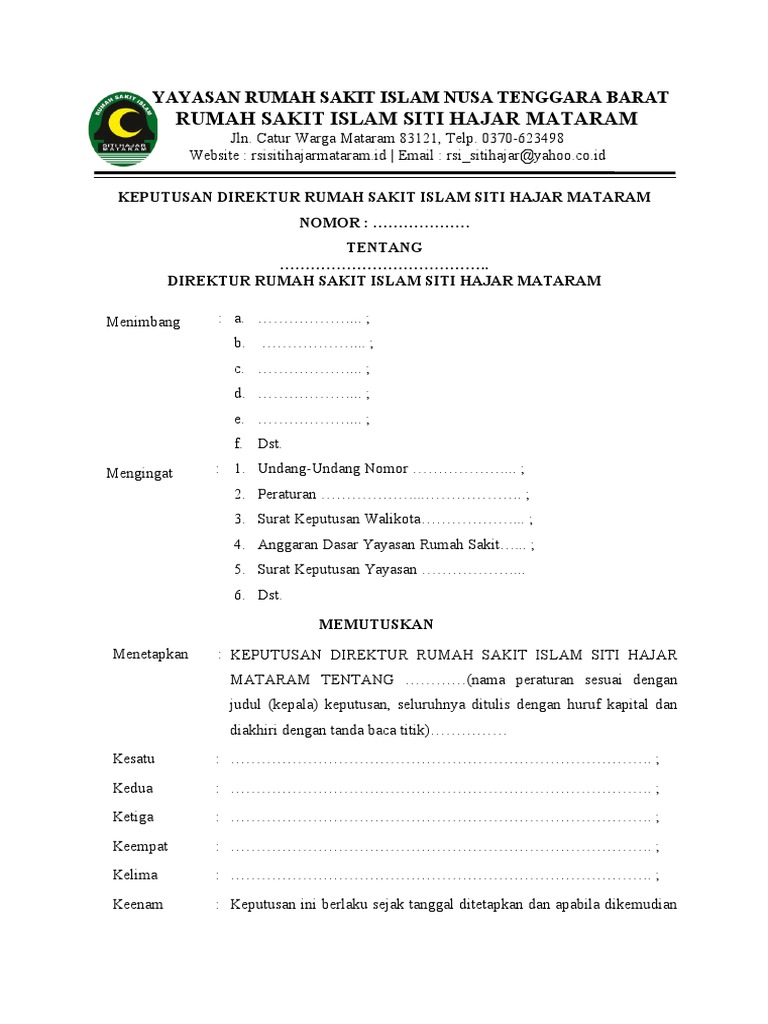 Template Surat Keputusan | PDF