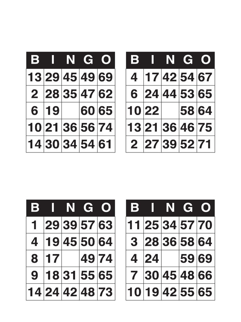 Bingo Imprimir 300 TABLAS | PDF