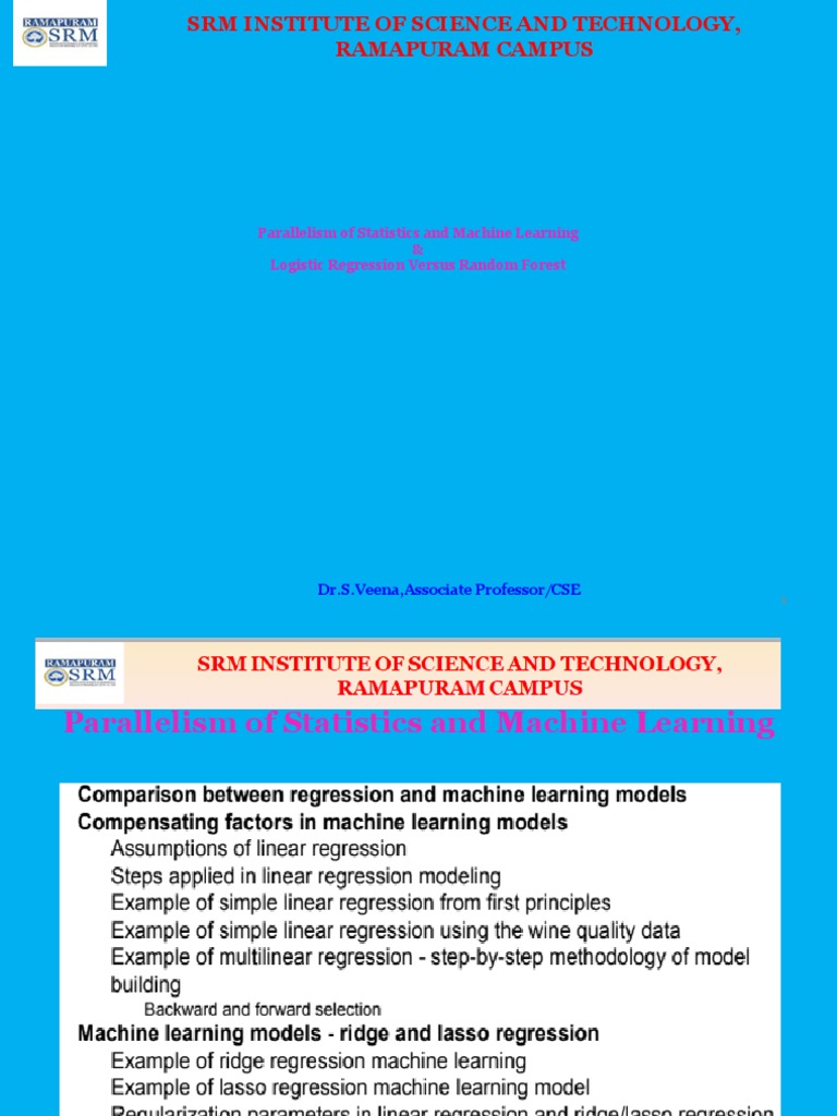 Parallelism of Statistics and Machine Learning & Logistic Regression ...