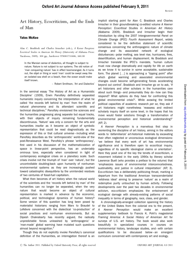 Reorienting Art History: Ecocriticism and the Entwinement of Human and ...