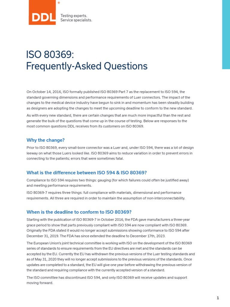 ISO - 80369 - Luers Testing | Download Free PDF | Electrical Connector ...