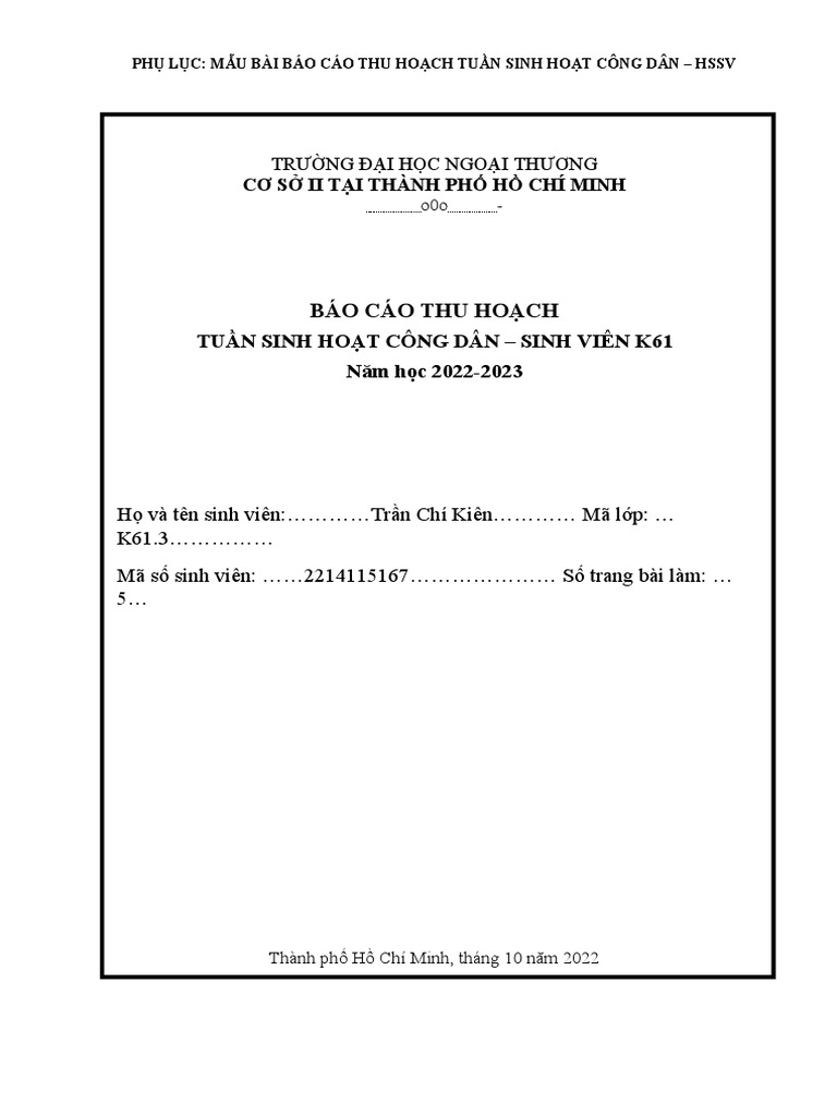 Mẫu Bìa Thu Hoạch SHCD - NĂM HỌC 2022-2023 | PDF