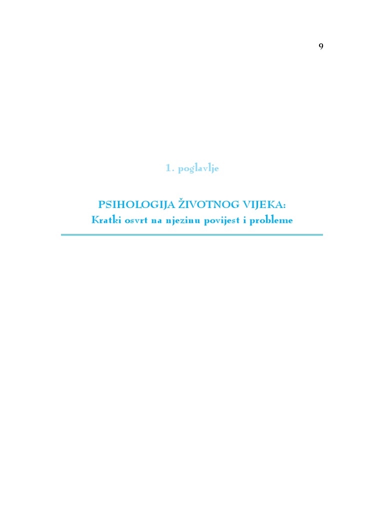 Odabrane Teme Iz Psihologije Odraslih - 1 Poglavlje | PDF