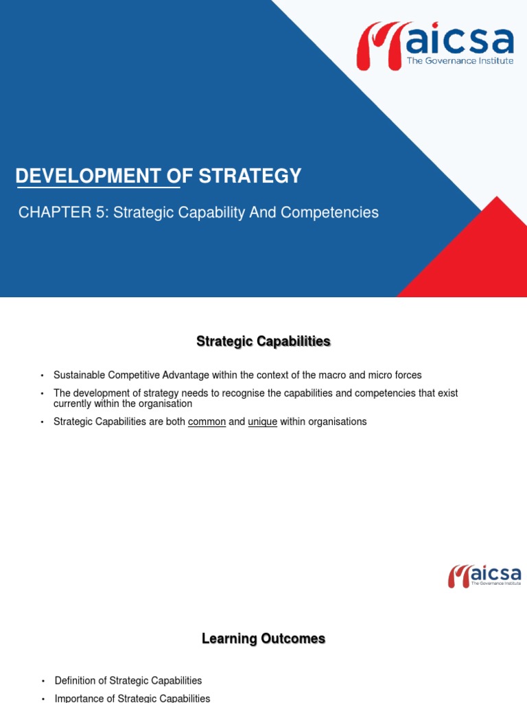 C5 Strategic Capability & Competencies | PDF | Competitive Advantage ...