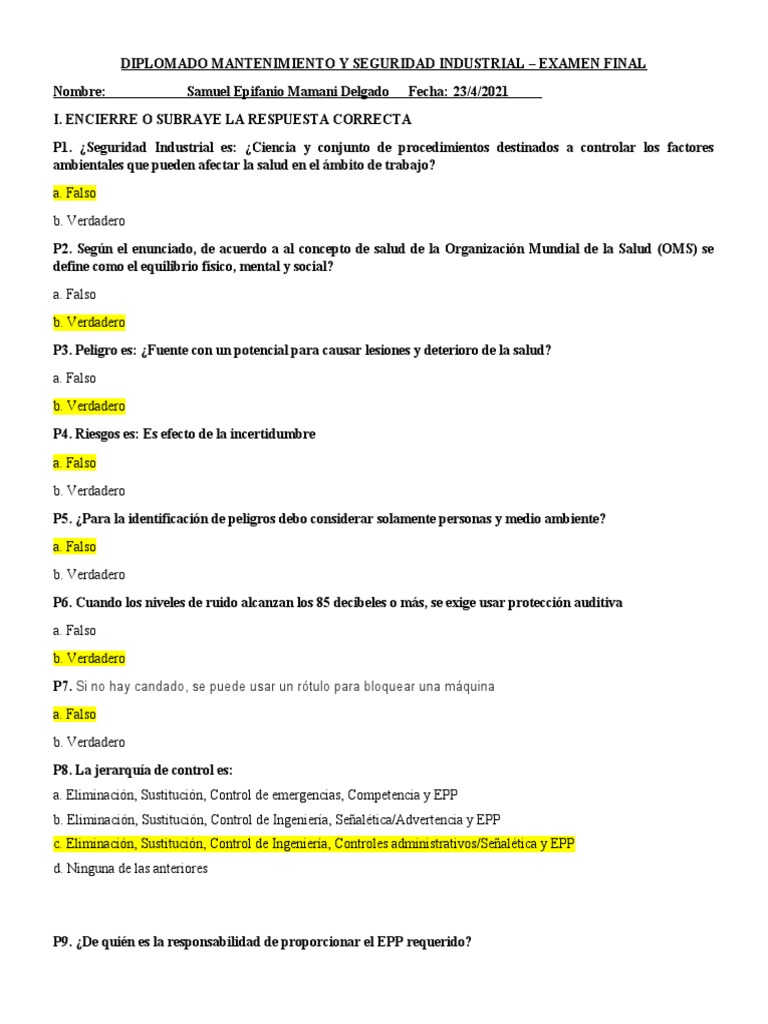 Examen Final - Samuel Mamani | PDF