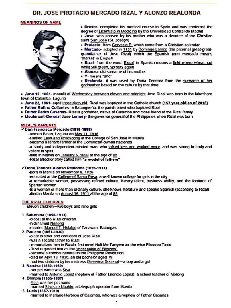 Life and Works of Rizal Midterm | PDF