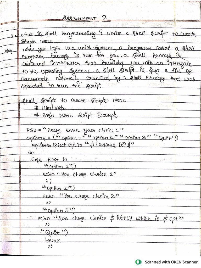 Unix Assignment Pdf