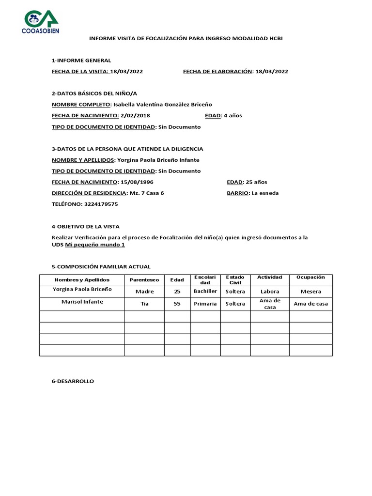 Formato Focalizacion Actual | PDF | Ciencias sociales