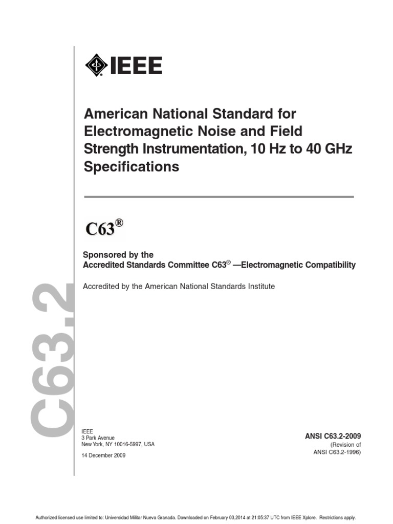Ansi C63.2 | PDF | Bandwidth (Signal Processing) | Hertz
