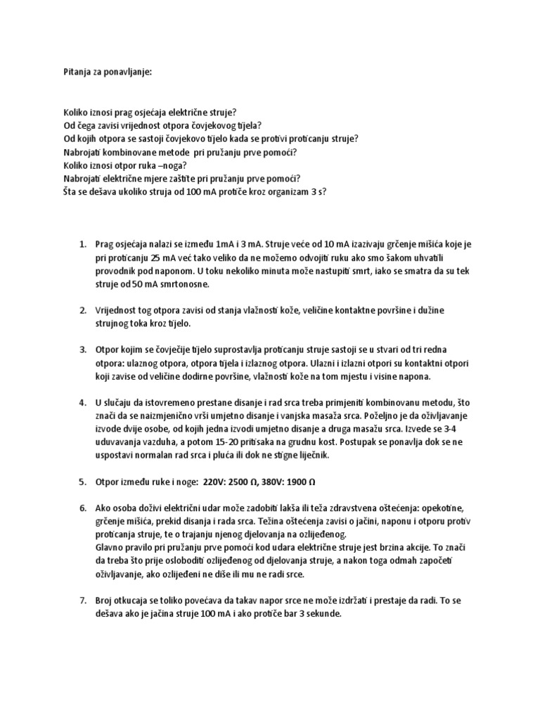 Pitanja Za Ponavljanje Praksa | PDF