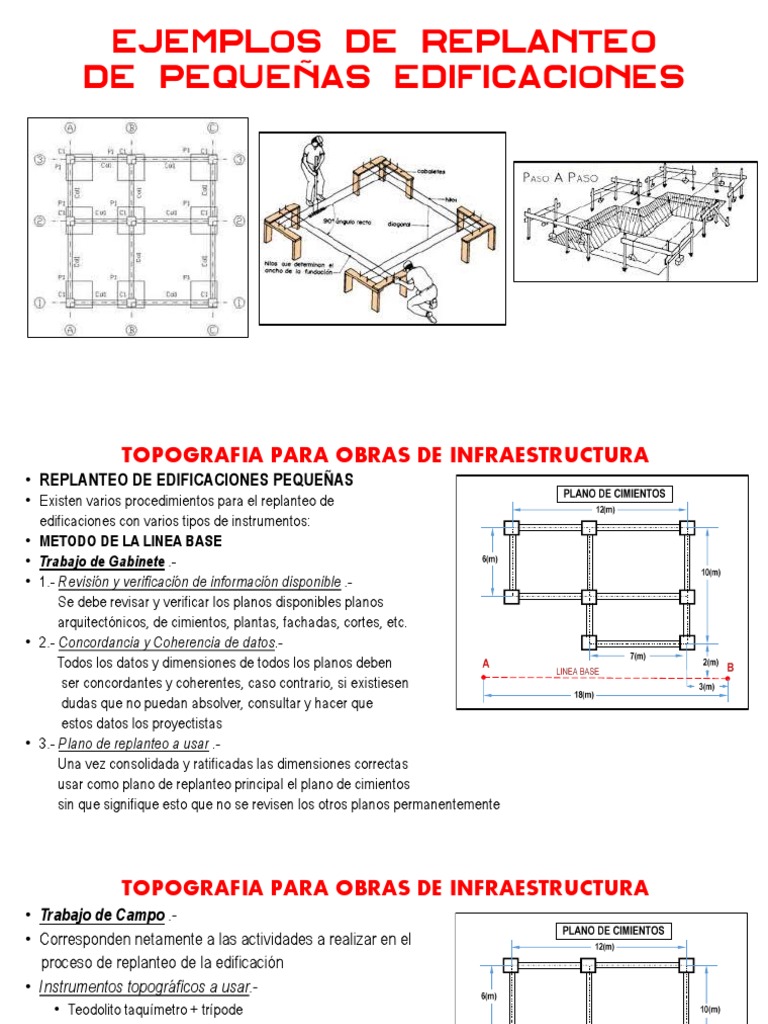 Ej de Replanteo de Edificaciones | Descargar gratis PDF | Topografía | Cartografía