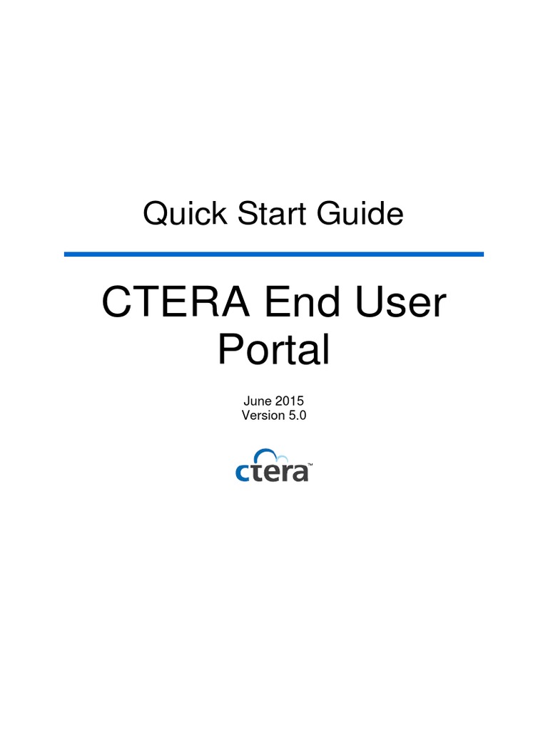CTERA 5.0 End User Portal Quick Start Guide | Download Free PDF | Computer File | Icon (Computing)