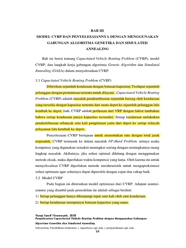 Cara Penyelesaian Simulated Annealing Pada VRP | PDF