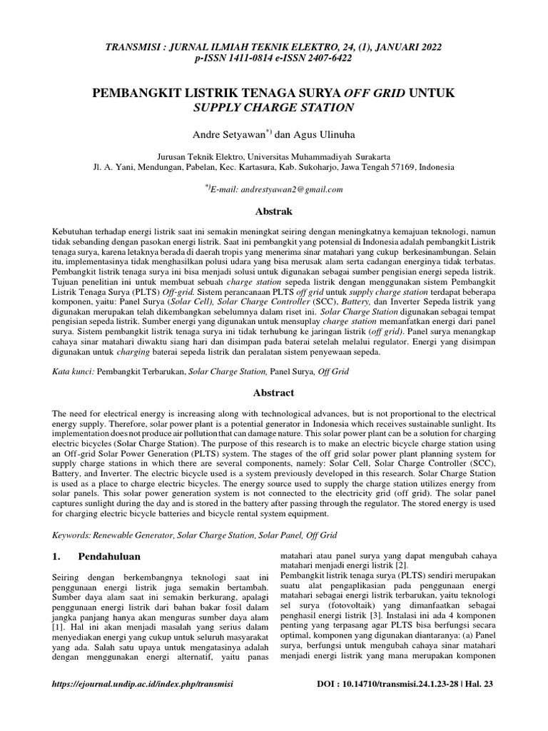 PLTS Off-Grid untuk Sepeda Listrik | PDF | Teknologi & Rekayasa