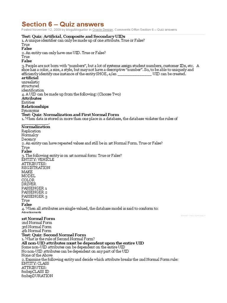 Section 6 | PDF | Databases | Information Technology