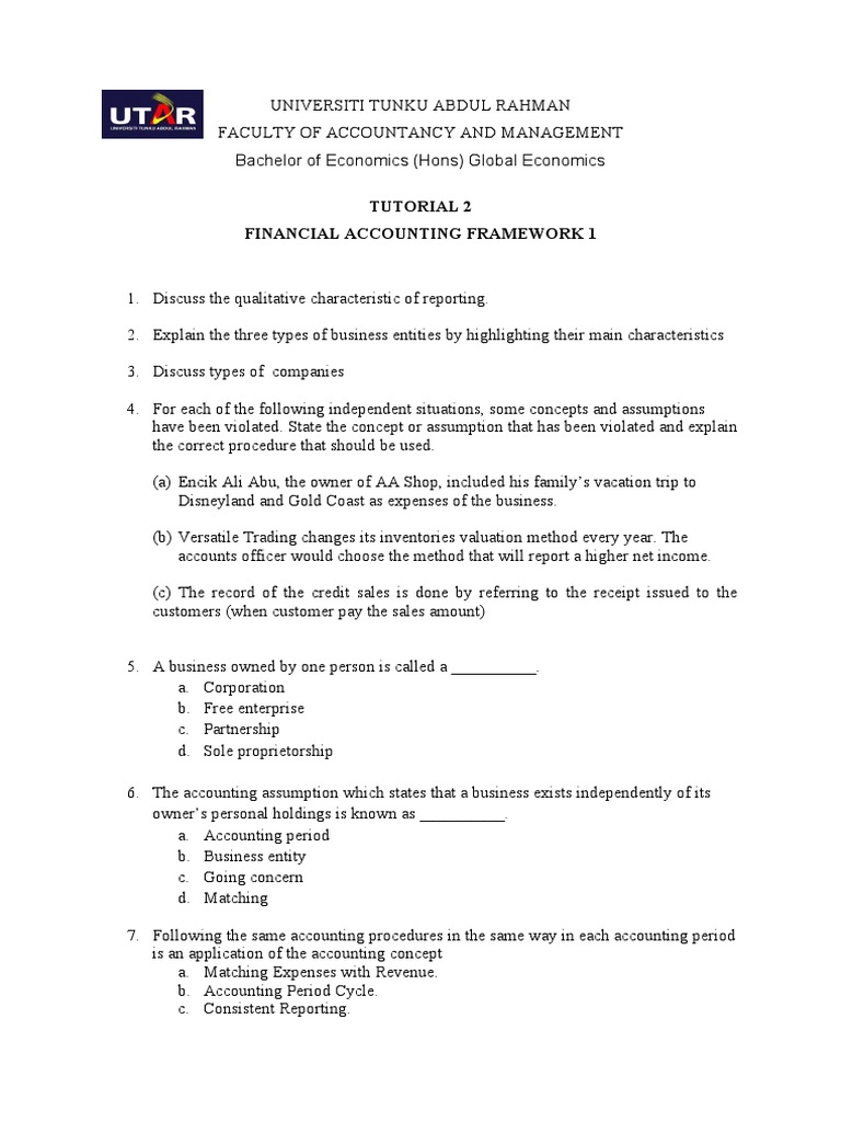 Tutorial 2 | PDF | Going Concern | Revenue