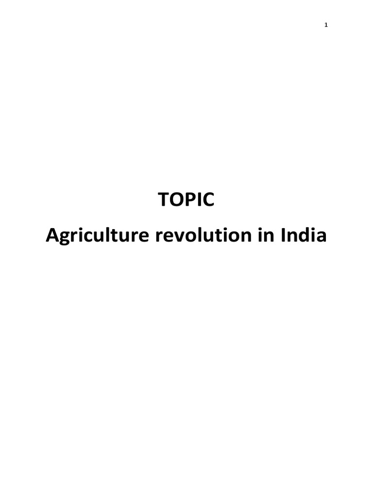 Agriculture Revolution Pdf Green Revolution Agriculture