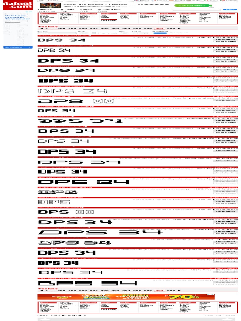 1945 Air Force - Offline Fonts Download Page | PDF | Typefaces ...