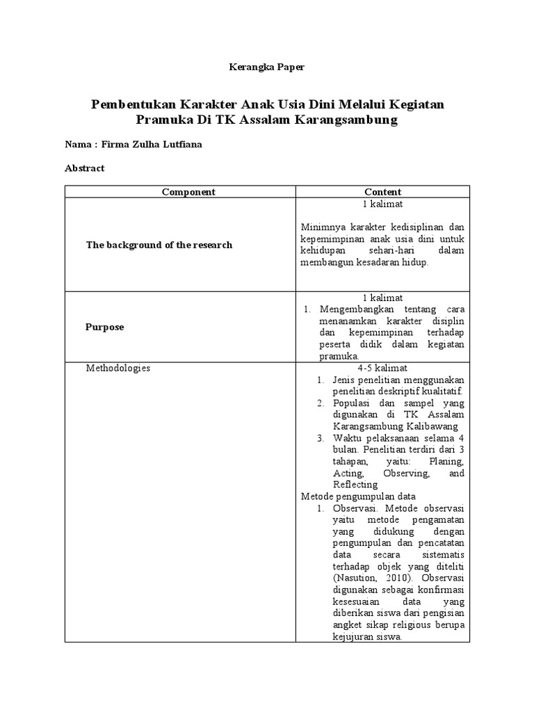 Kerangka Paper - Imul | PDF