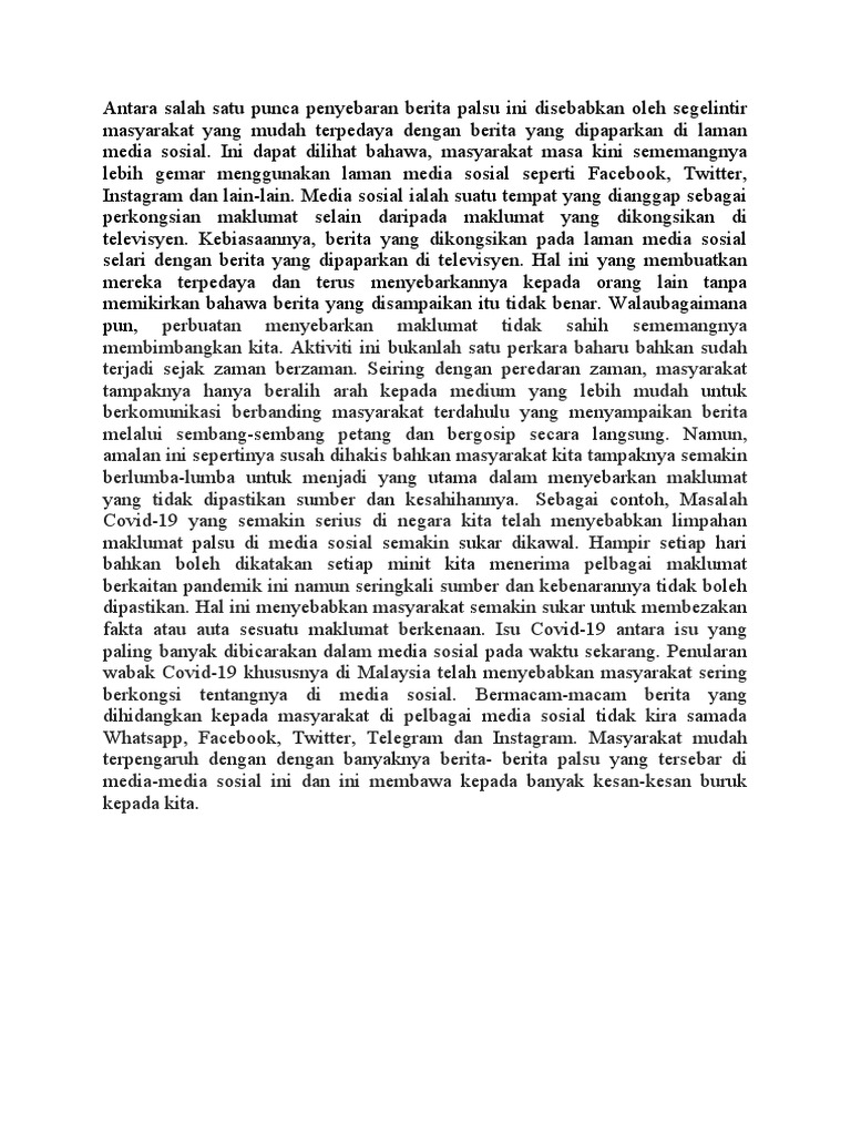 Antara Salah Satu Punca Penyebaran Berita Palsu Ini Disebabkan Oleh Sesetengah Masyarakat Yang ...