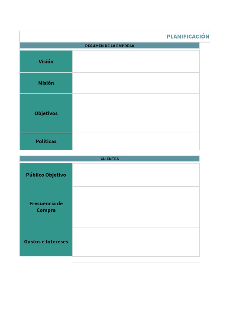 Plantilla Plan Estrategico - Adm | PDF