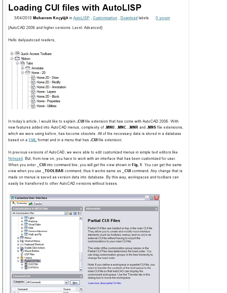 AutoLISP: Load CUI Files in AutoCAD | PDF | Menu (Computing) | Software