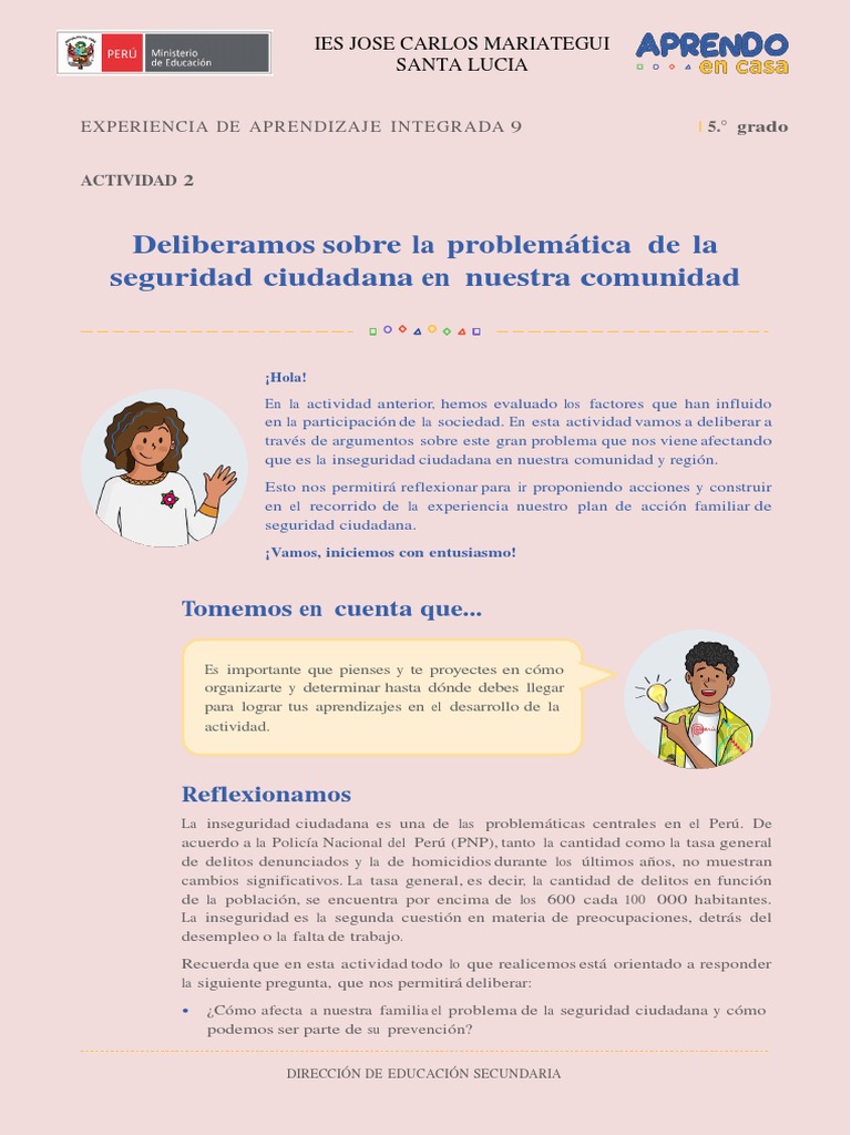 DPCC Exp9 Act.2 5to | PDF | Perú | Aprendizaje