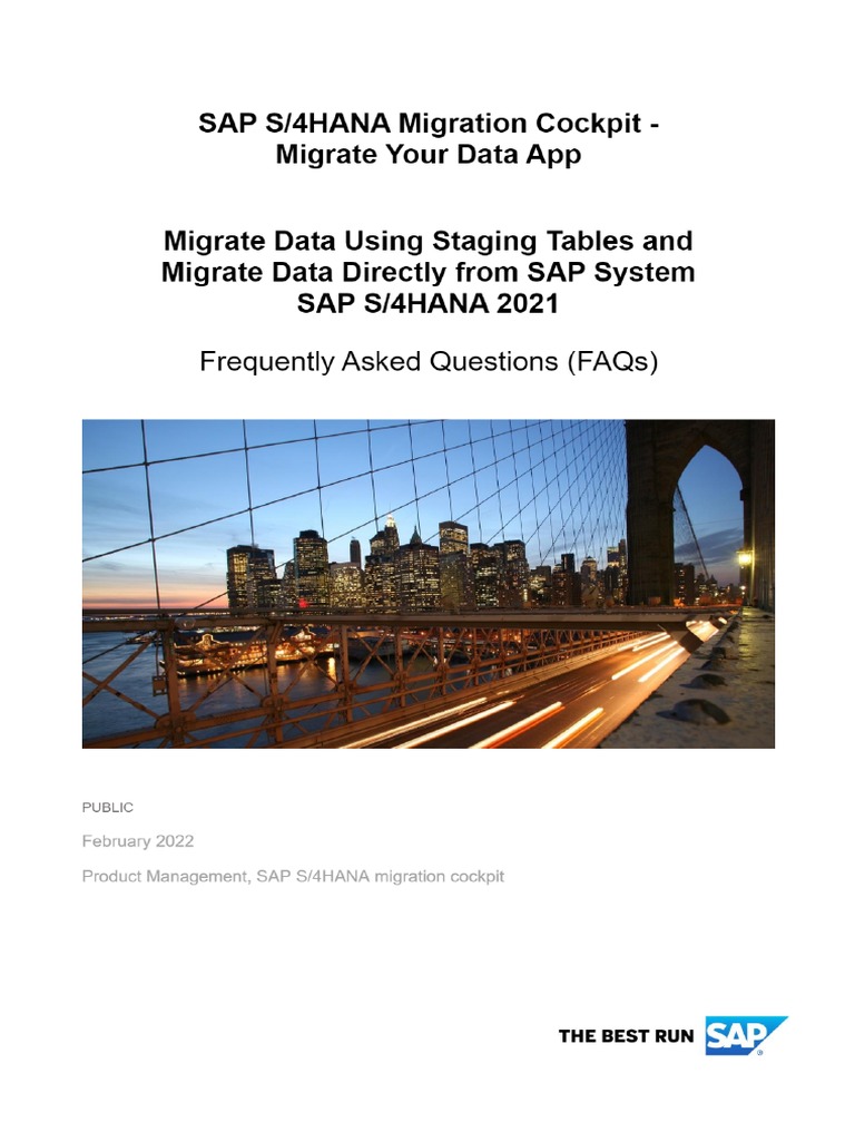 FAQ 2021 SAP S - 4HANA Migration Cockpit | PDF