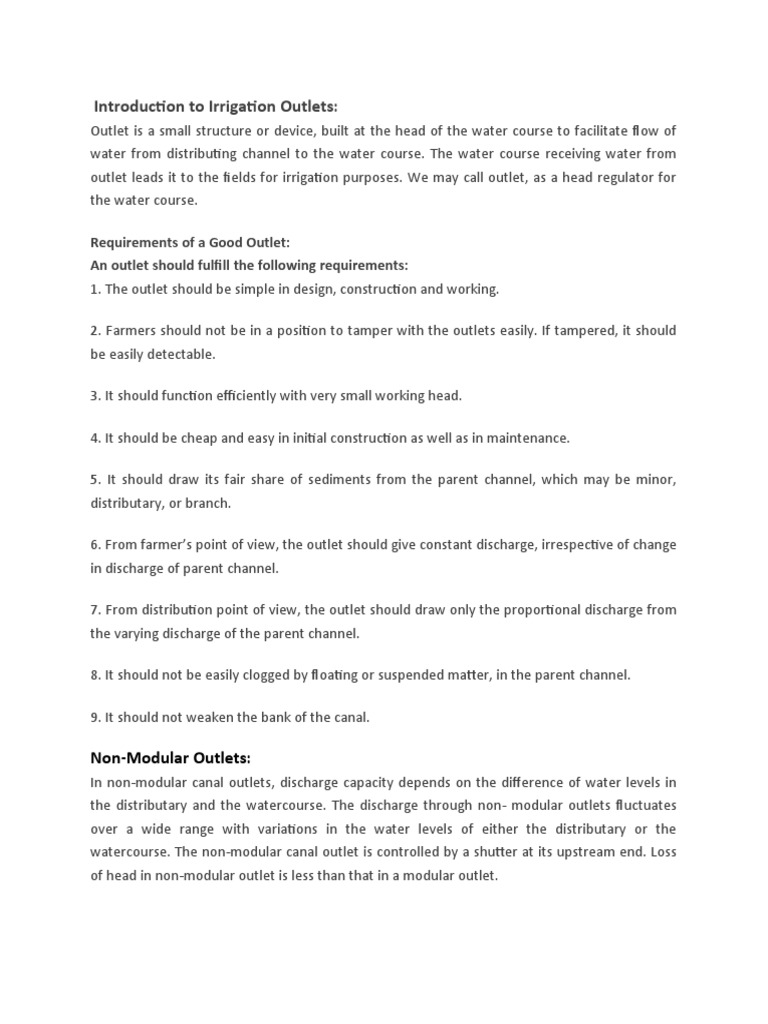 An In-Depth Look at Irrigation Outlet Design and the Importance of ...