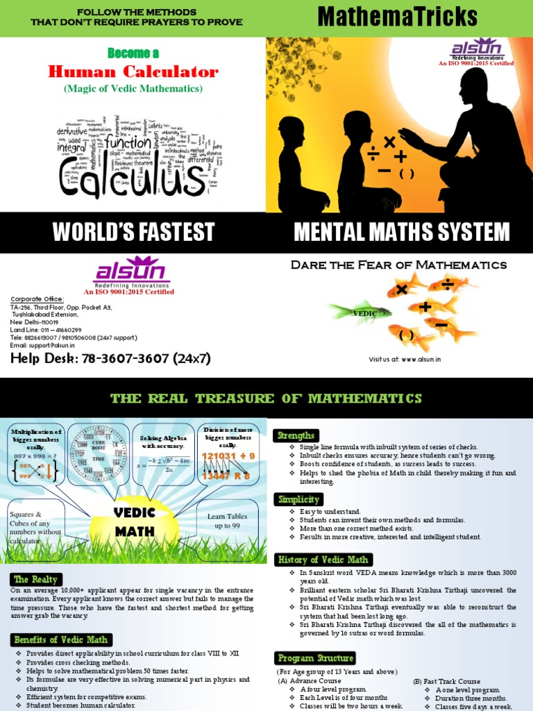 Vedic Maths Brochure | PDF | Mathematics | Vedas