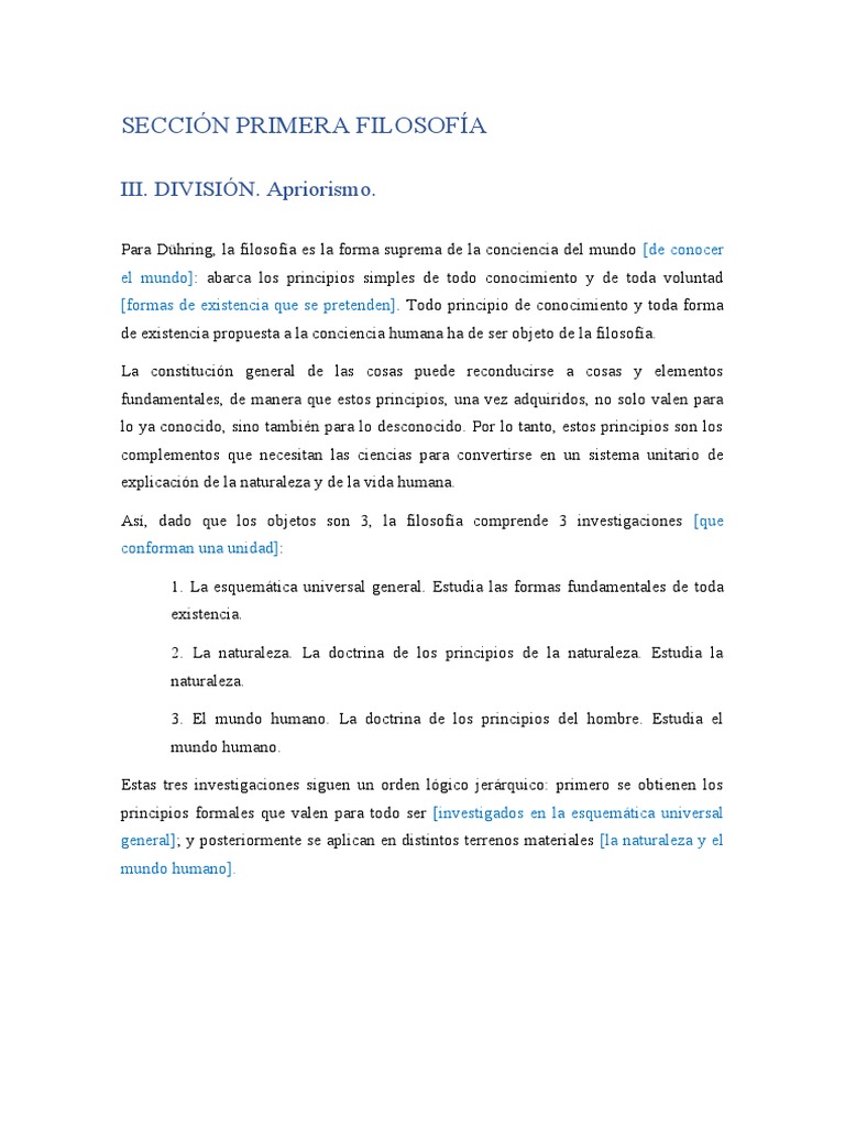 Crítica de Engels al Apriorismo de Dühring | PDF | Pensamiento | Filosofía