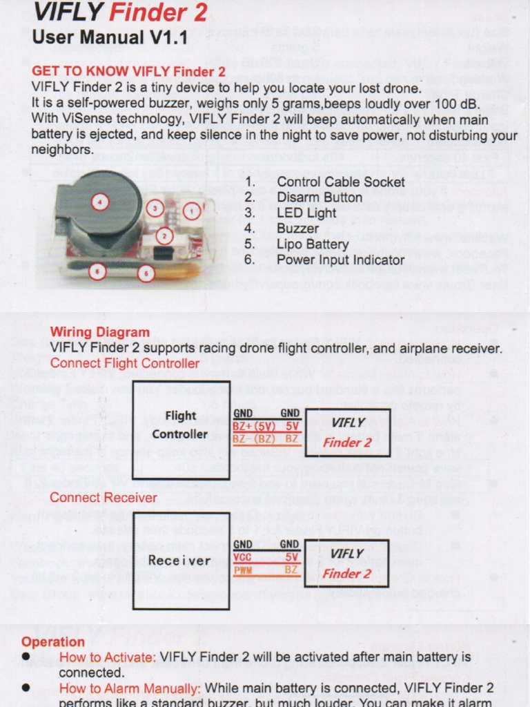 VIFLY Finder 2 (Localizador Dron) (Ingles) | PDF