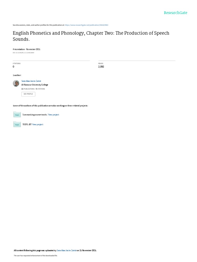 Chapter Two | PDF | Phonetics | Human Voice
