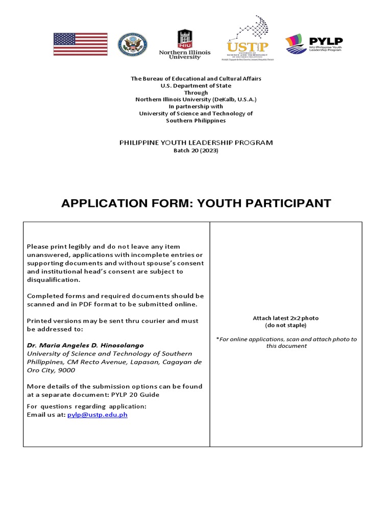 PYLP-20-YOUTH-Application-Form | PDF | Computing