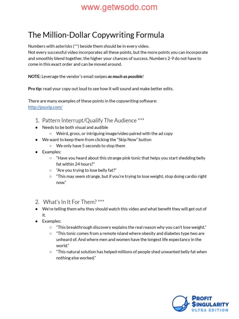 Copywriting Formula | PDF