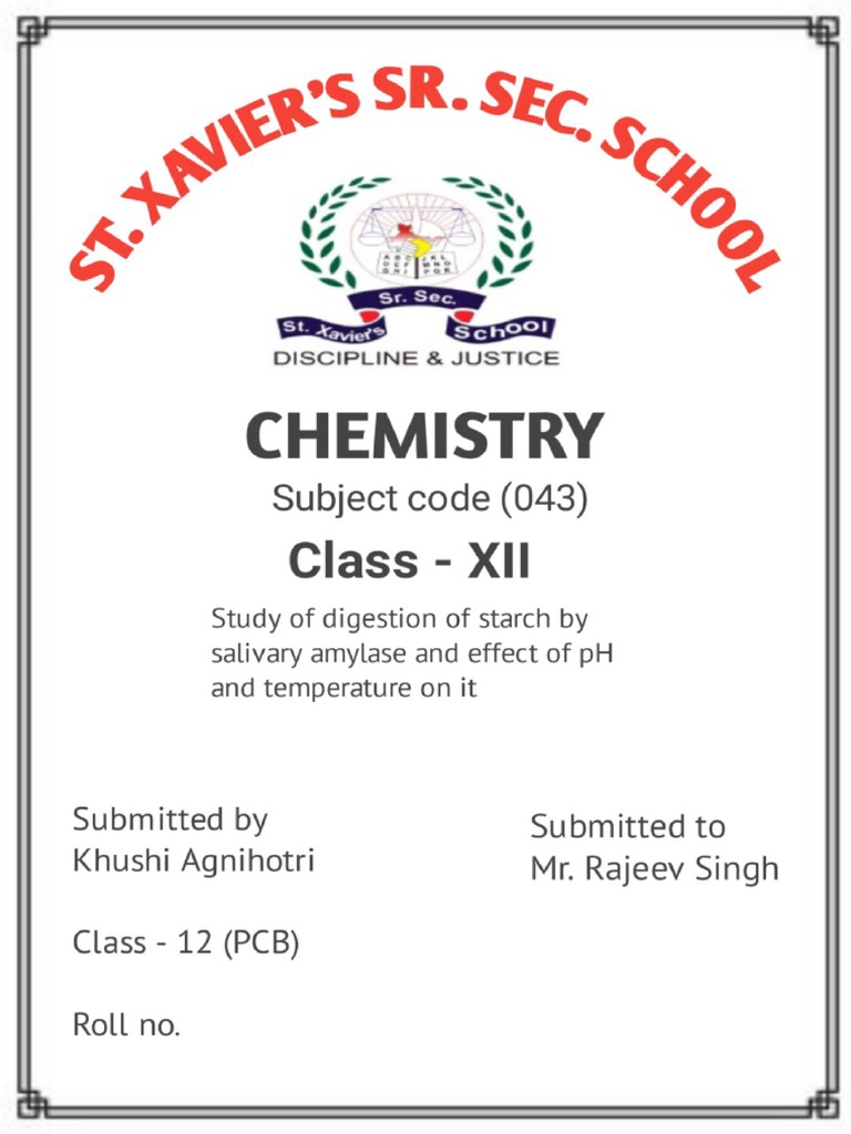 Chemistry Project File. | PDF