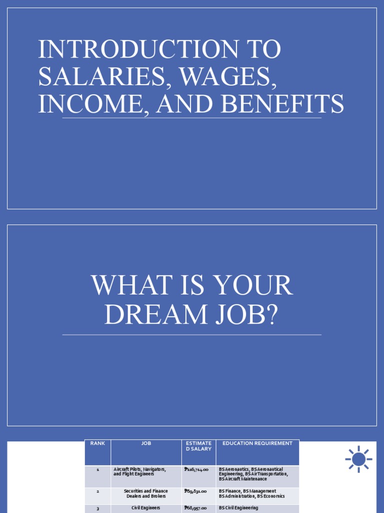 Introduction To Salaries, Wages, Income and Benefits | PDF | Salary ...