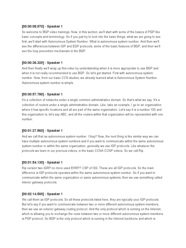 BGP Basics: IGP vs EGP Explained | PDF | Routing | Network Protocols