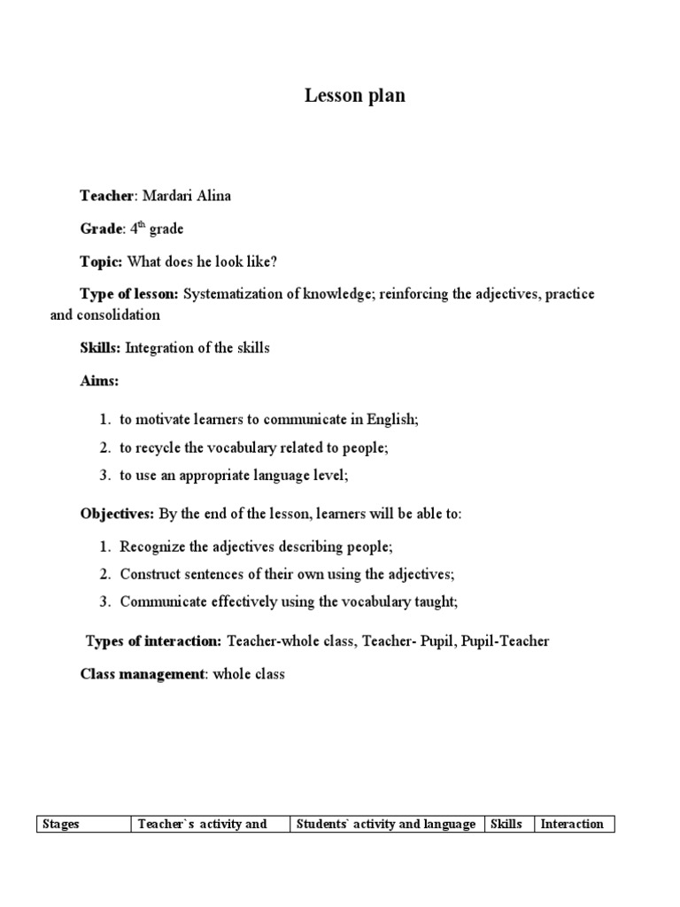 What Does He Look Like | PDF | Teachers | Vocabulary