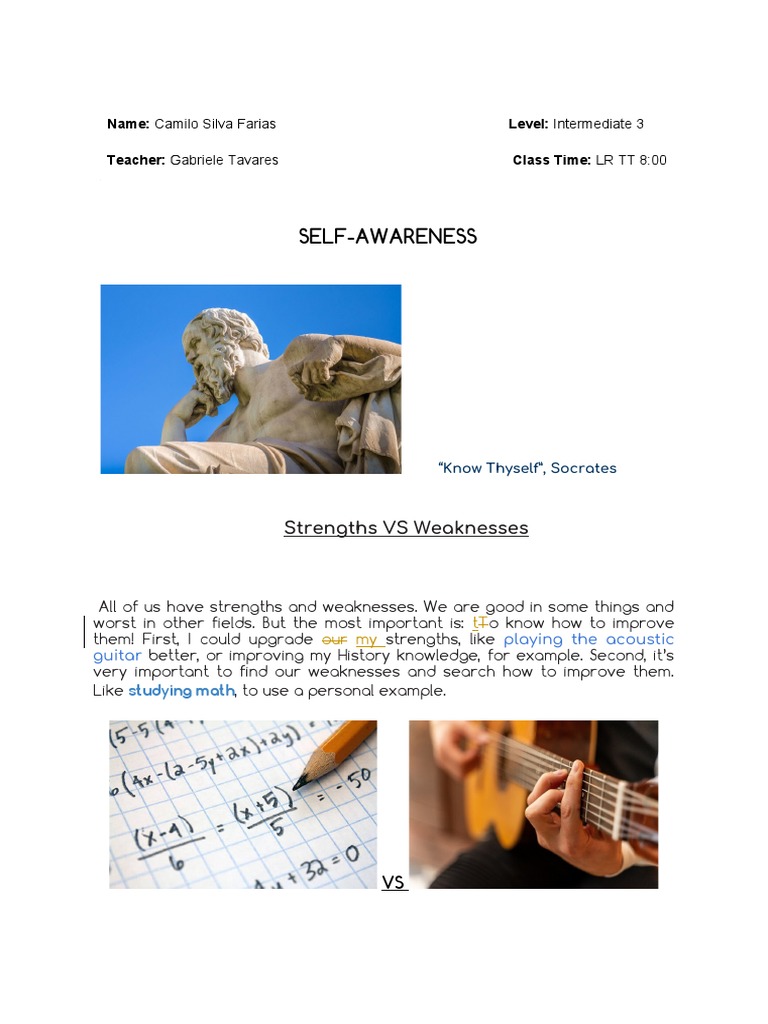 Self-Awareness and Personal Growth Goals | PDF | Cognition | Cognitive ...