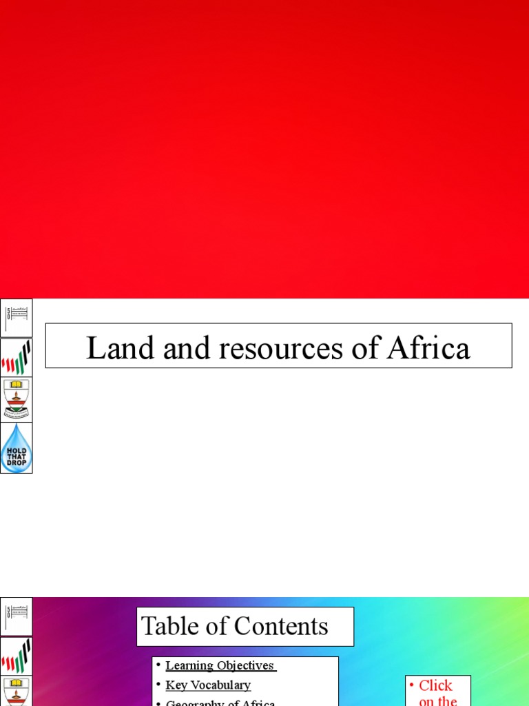 Land and Resources Of Africa - PPT | PDF | Africa | Desert