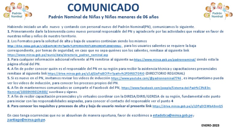 Comunicado 01 2023 | PDF