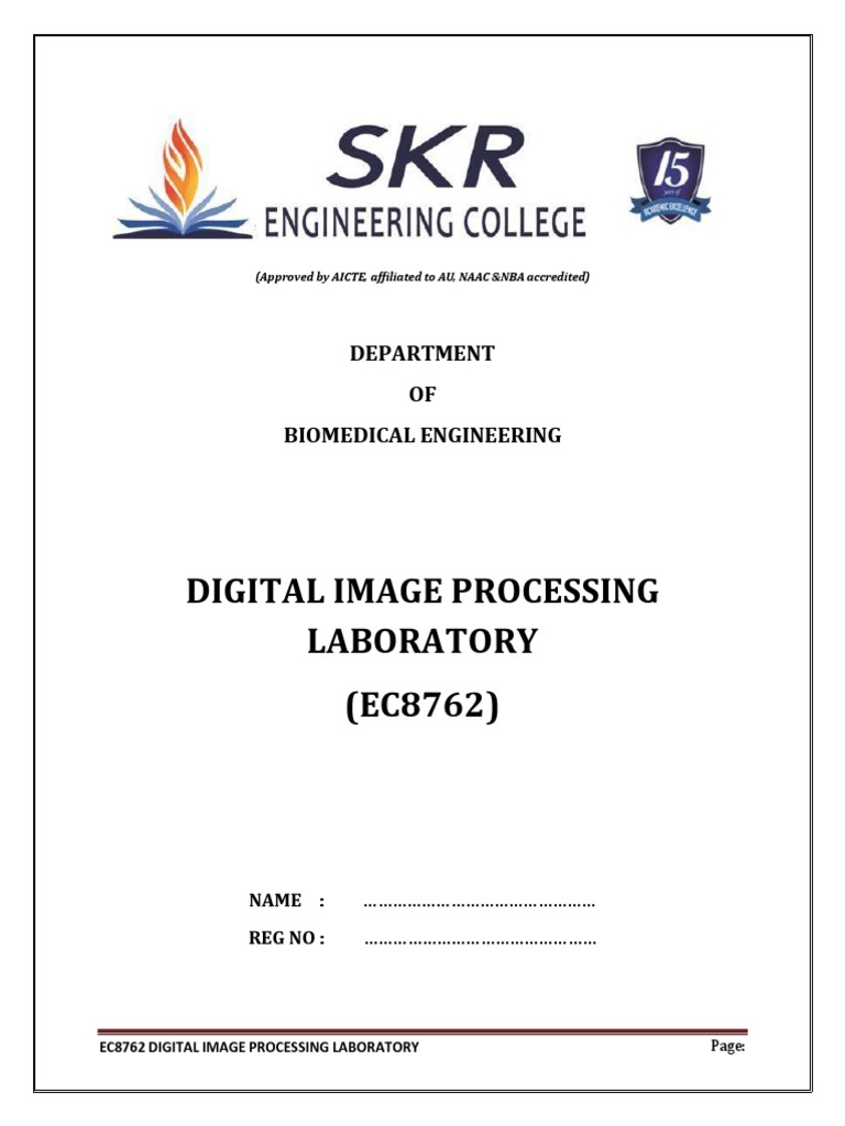 Digital Image Processing Lab Manual | PDF | Discrete Fourier Transform ...