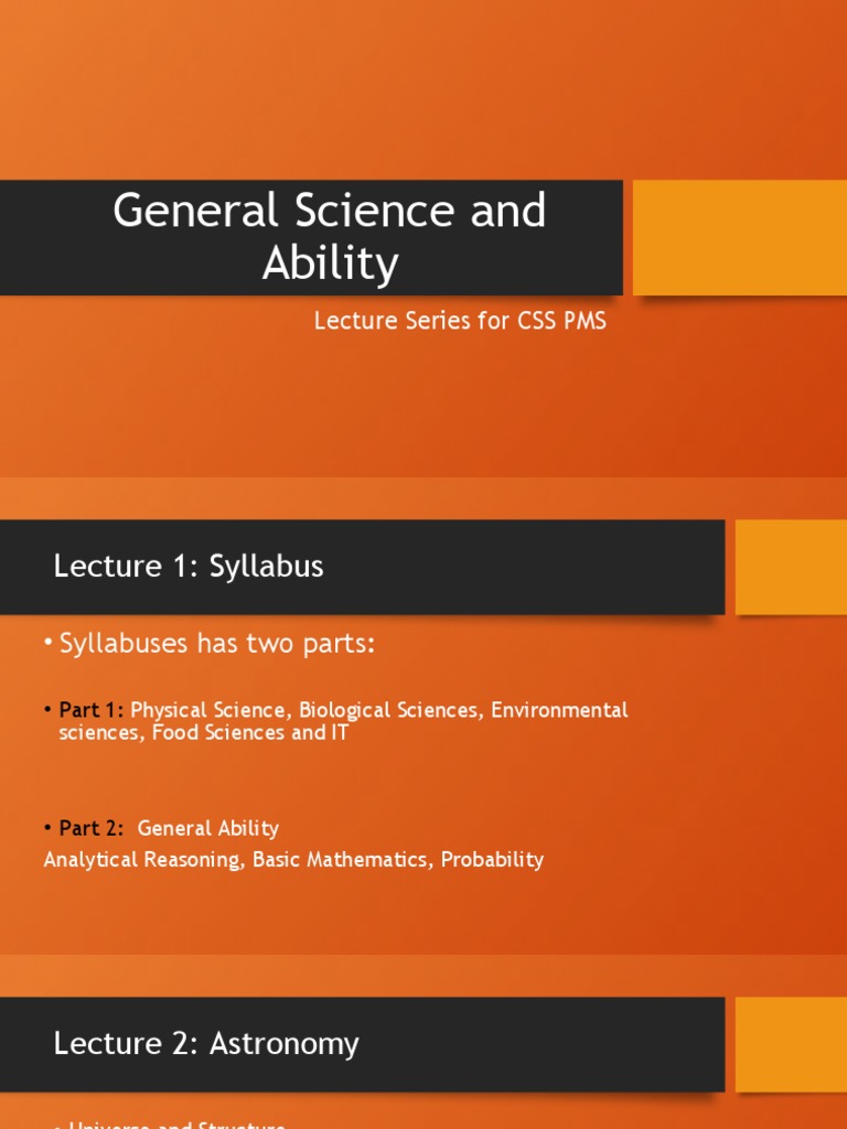 Lecture 1 Introduction To Course For General Science and Ability | PDF ... Lecture 1 Introduction To Course For General Science and Ability | PDF ...