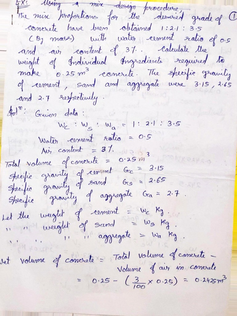 Concrete MIX Design Sums | PDF
