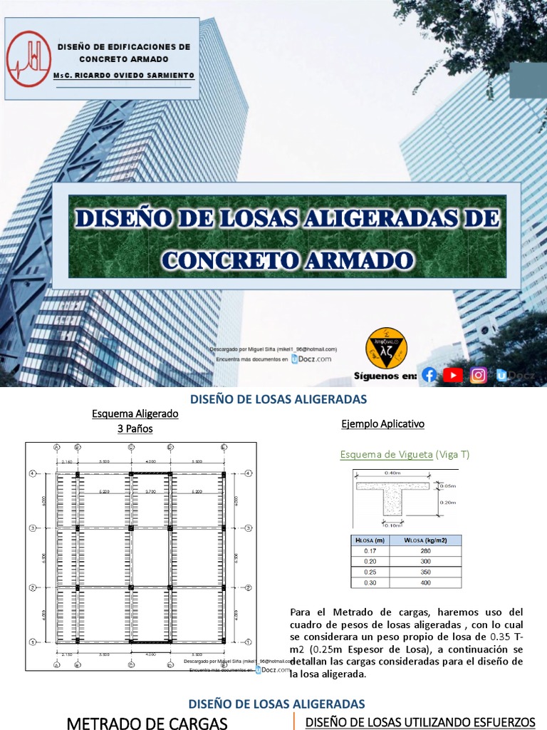 Diseño de Losas Aligeradas de Concreto Armado | PDF | Viga (Estructura) | Concreto reforzado
