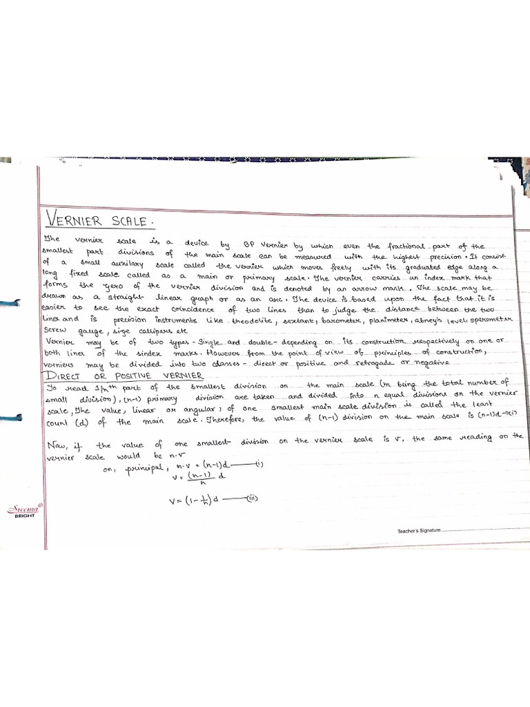 Vernier Scale | PDF